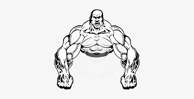 Png Free Muscle Man Line Art Png For - Body Builder Clip Art Free PNG ...