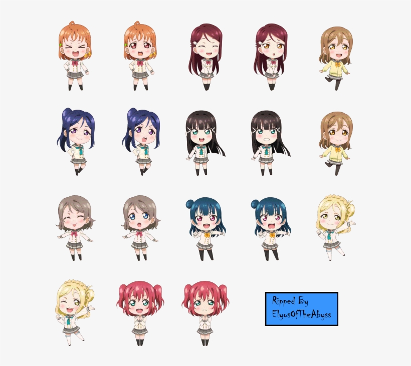 Chibi Aqours - Love Live Sunshine Chibis PNG Image | Transparent PNG ...