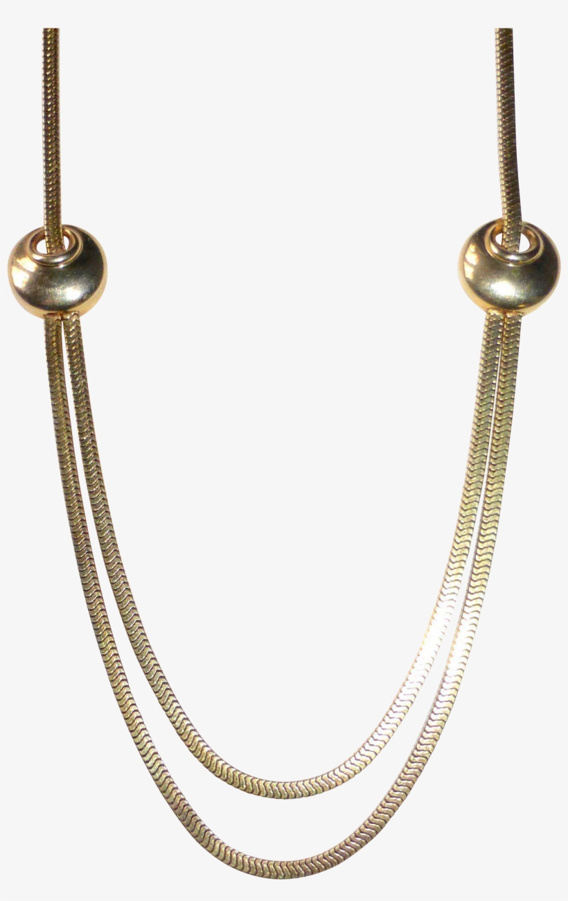 Art Deco Gold Filled Square Chain Necklace W Swag - Swag Necklace ...