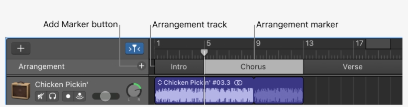 Arrangement Track Showing Add Marker Button And Arrangement ...