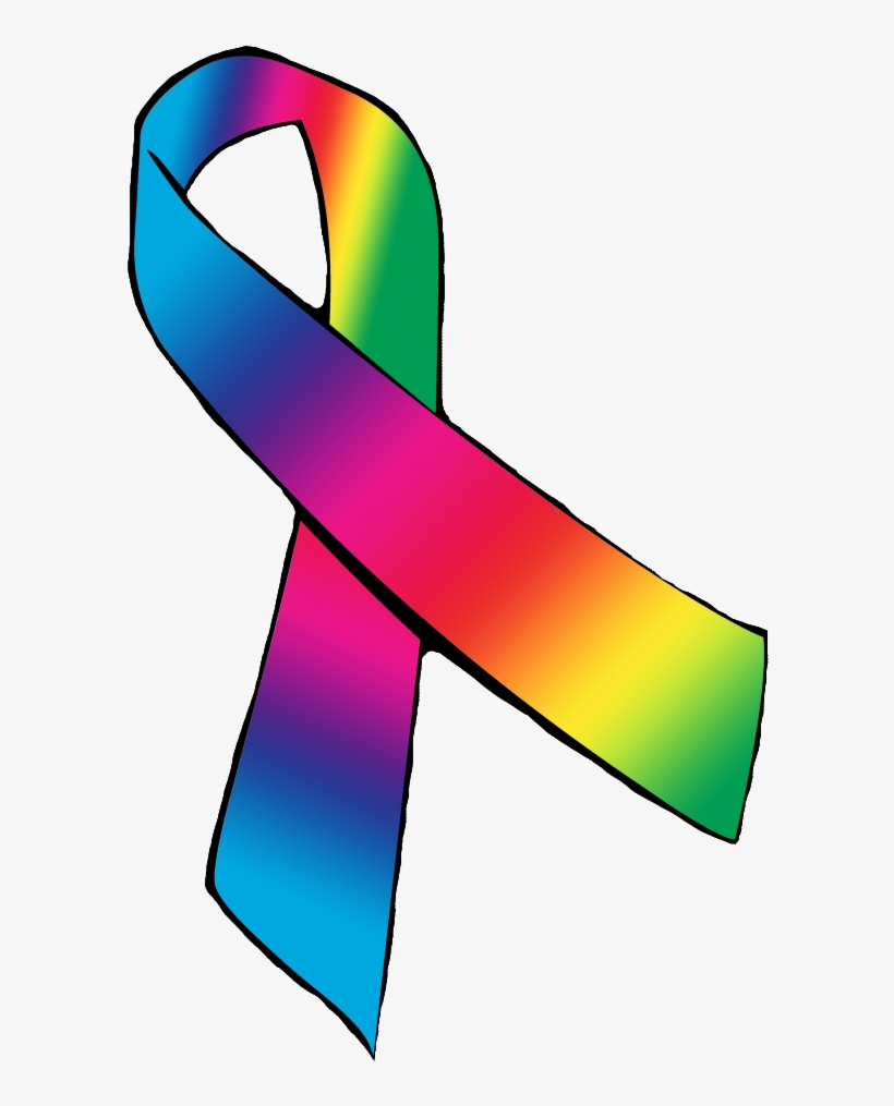 Rainbow Cancer Awareness Ribbon PNG Image | Transparent PNG Free ...