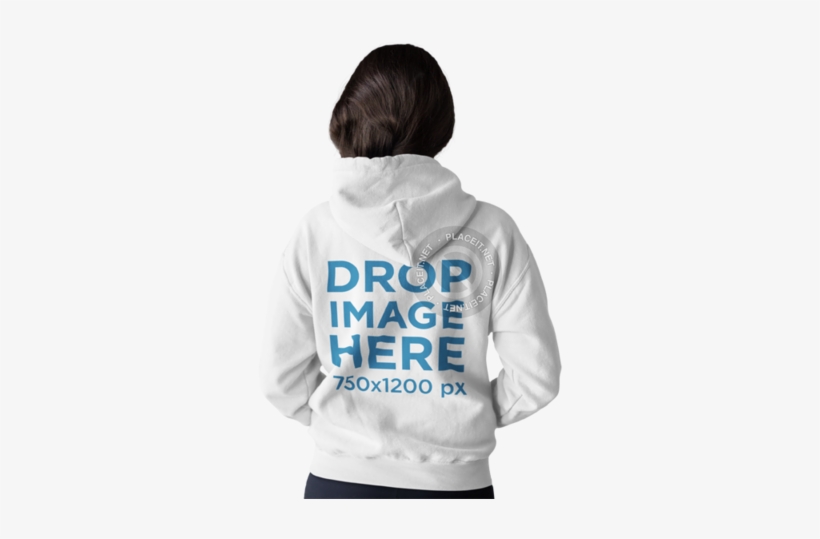 Download Back Of A Woman Wearing A Pullover Hoodie Template - Hoodie ...