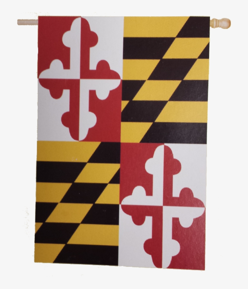 State Of Maryland Banner House Flag - Vertical Maryland Flag PNG Image ...