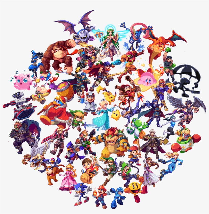 534kib, 1027x1006, 131 - Smash Bros 4 Pixel Art PNG Image | Transparent ...
