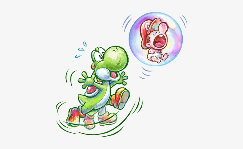 Download Floating Baby Mario Artwork - Super Mario World 2 Yoshi's ...