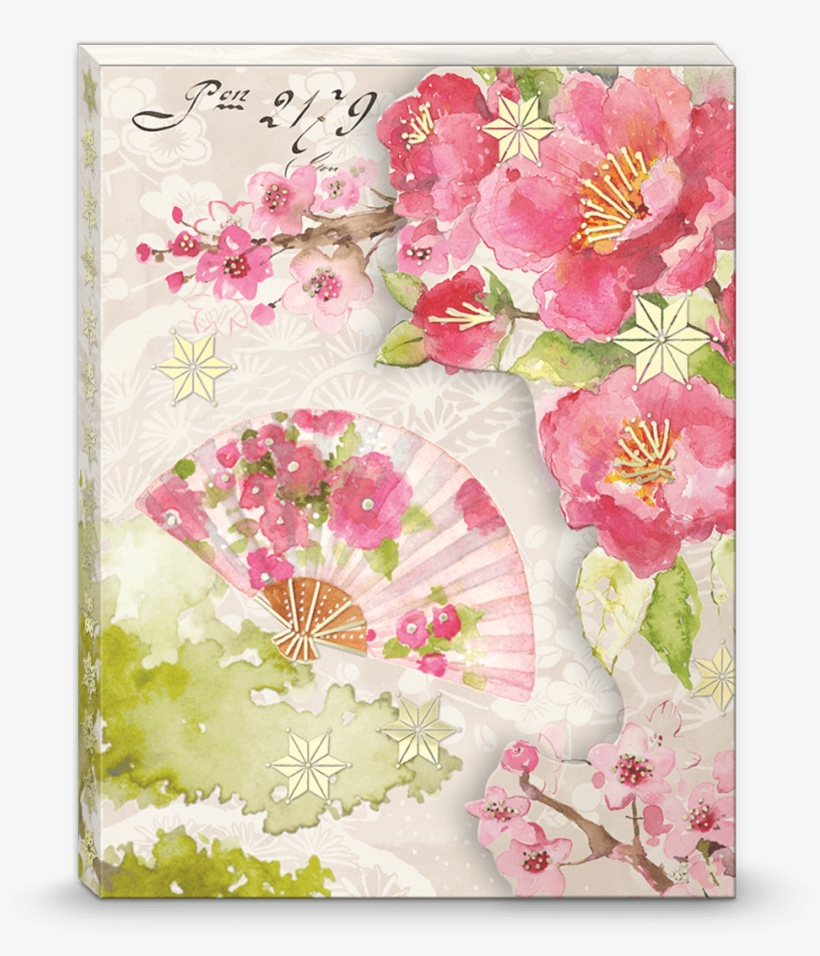 Cherry Blossom Fan Portfolio Pocket Note Pad - Punch Studio Note Pad ...