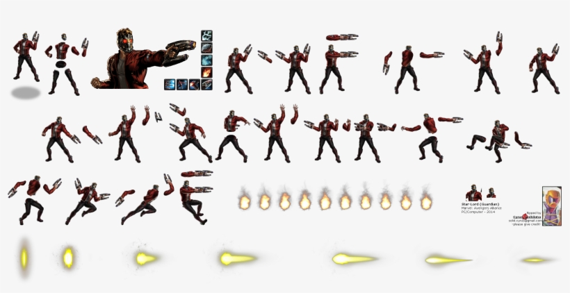 Click To View Full Size - Star Lord Sprite Sheet PNG Image ...