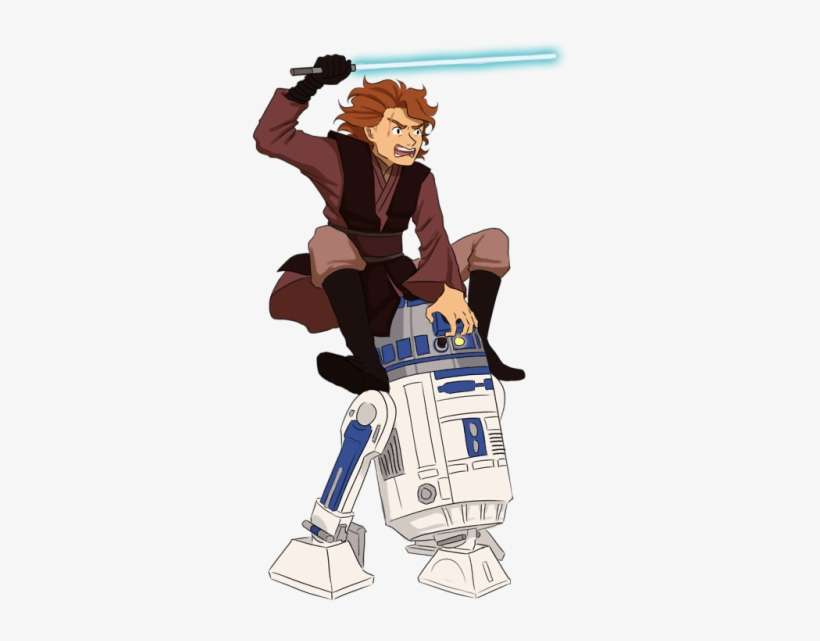 “draw Anakin Skywalker Riding R2d2″ - Star Wars PNG Image | Transparent ...