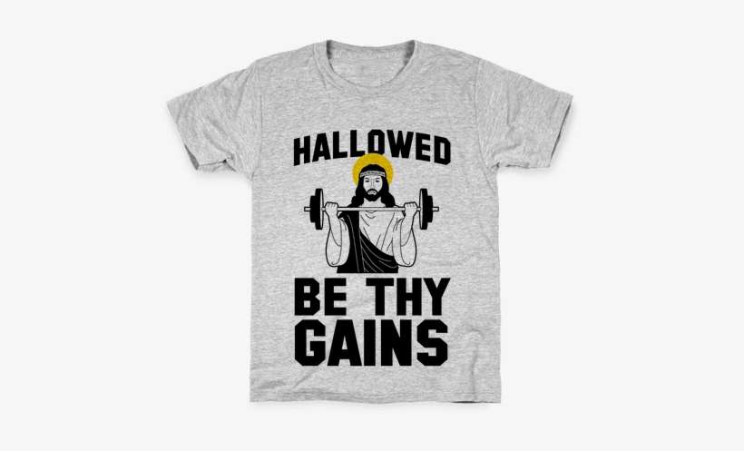 Hallowed Be Thy Gains Kids T-shirt - Hallowed Be Thy Gains PNG Image ...
