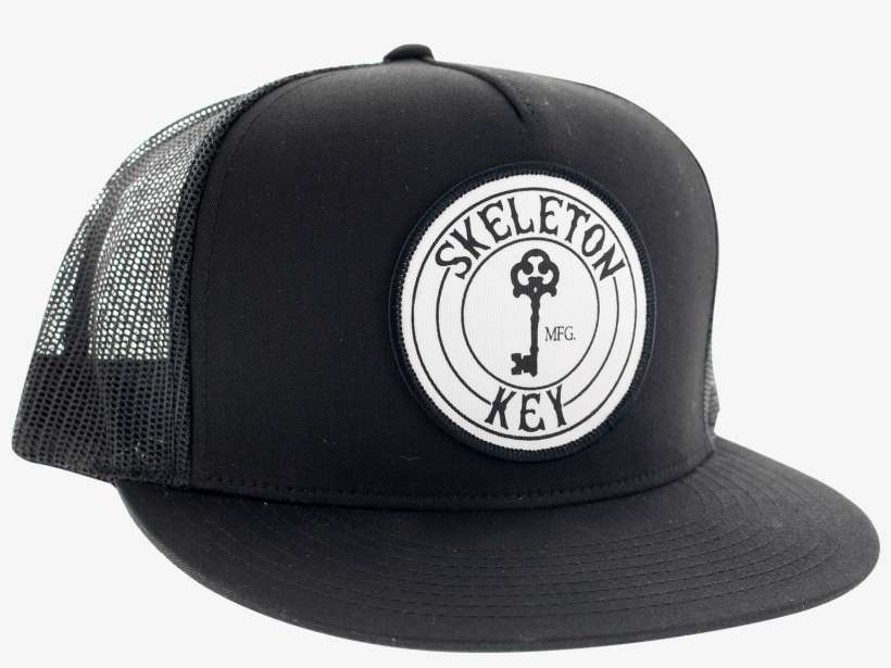 Skeleton Key Logo Patch Mesh Skate Hat - Skeleton Key Mfg Logo White ...