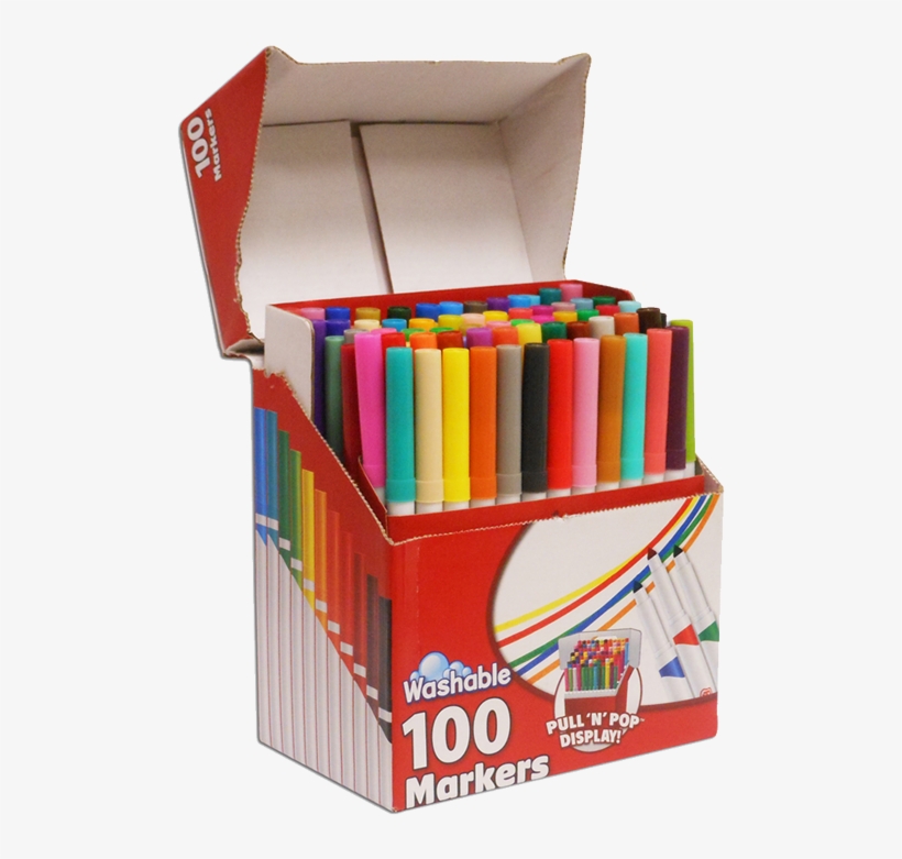 Supertip Washable Markers, 100 Assorted Colors, 100/set PNG Image ...