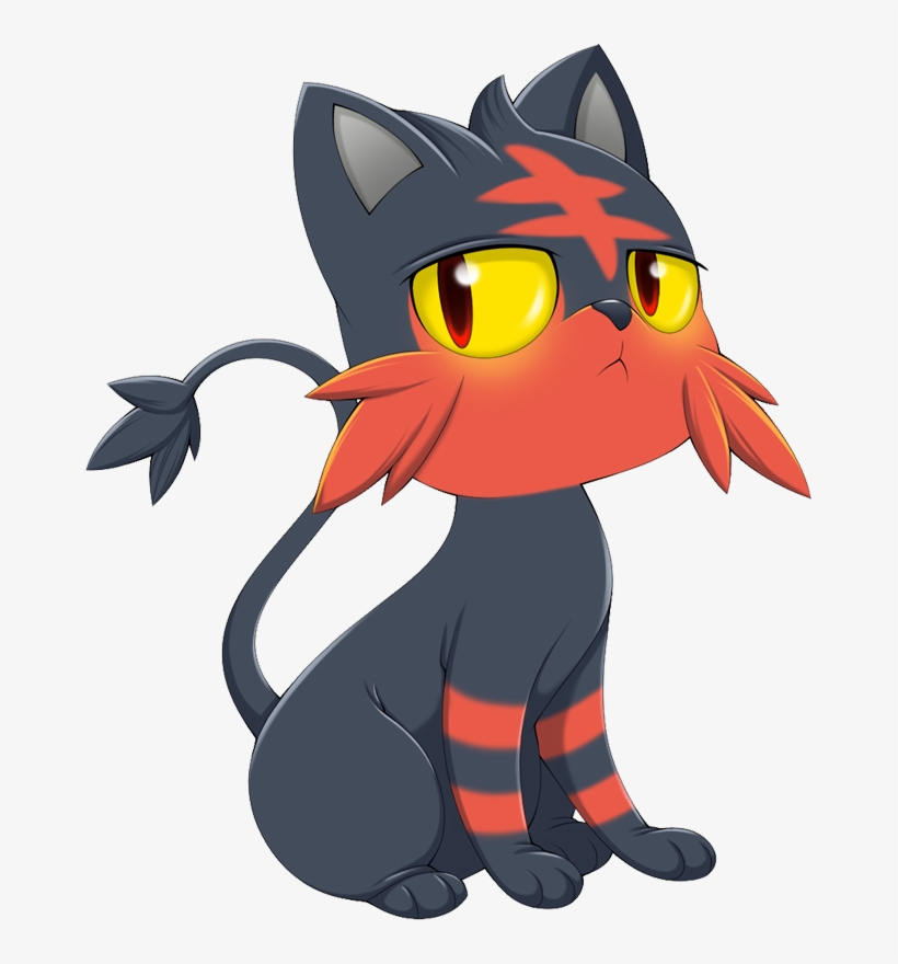Download Litten - Red And Black Cat Pokemon Name | Transparent PNG ...