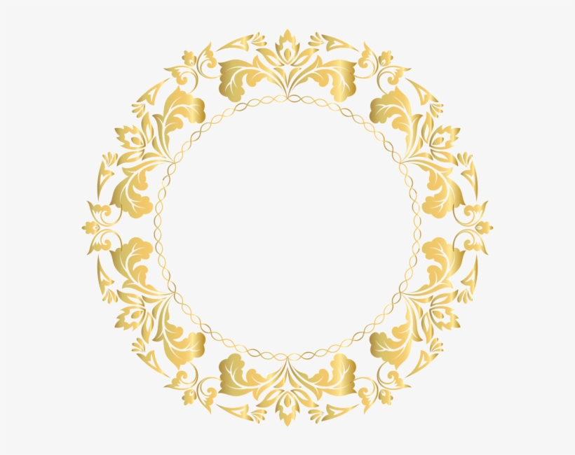Floral Gold Round Border Frame Clip Art Image - Clip Art PNG Image ...