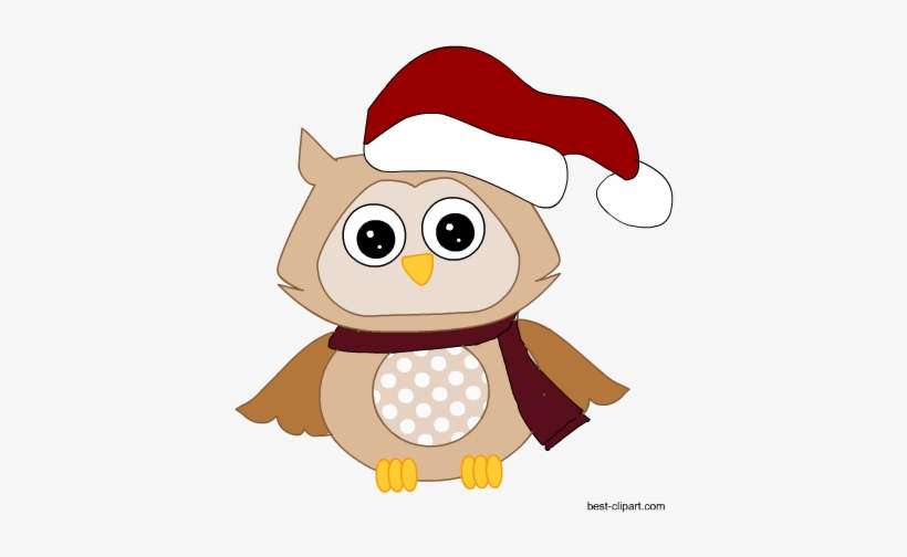 Christmas Owl With Lights Clip Art