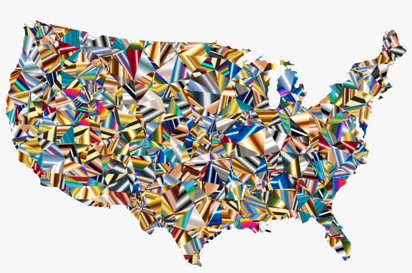Psychedelic Low Poly America Usa Map Icons Png Free PNG Image ...