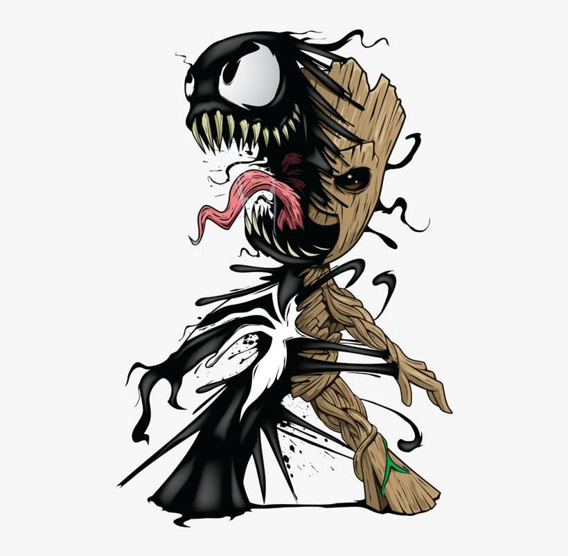I Am Venom - Venom Symbiote Baby Groot PNG Image | Transparent PNG Free ...