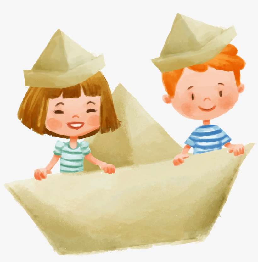 Download Hand Drawn Cartoon Watercolor Children Playing Decoratives ...