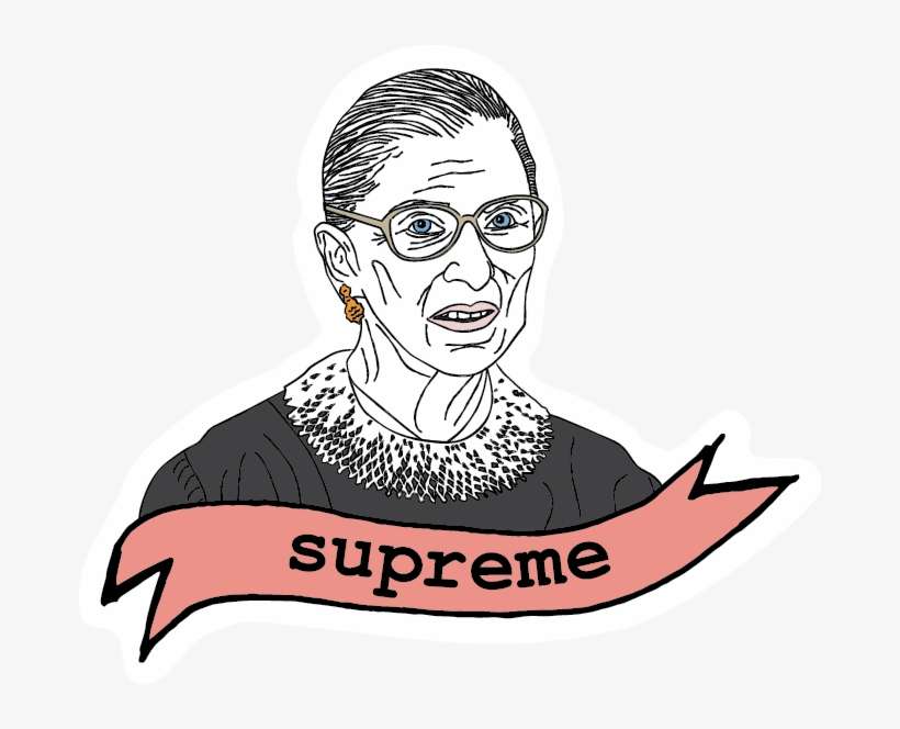 Download Ruth Bader Ginsburg 'supreme' Sticker - Sticker | Transparent ...