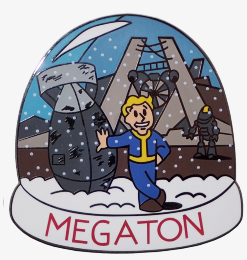 Megaton Fallout Snow Christmas Globe Enamel Pin - Fallout Christmas PNG ...