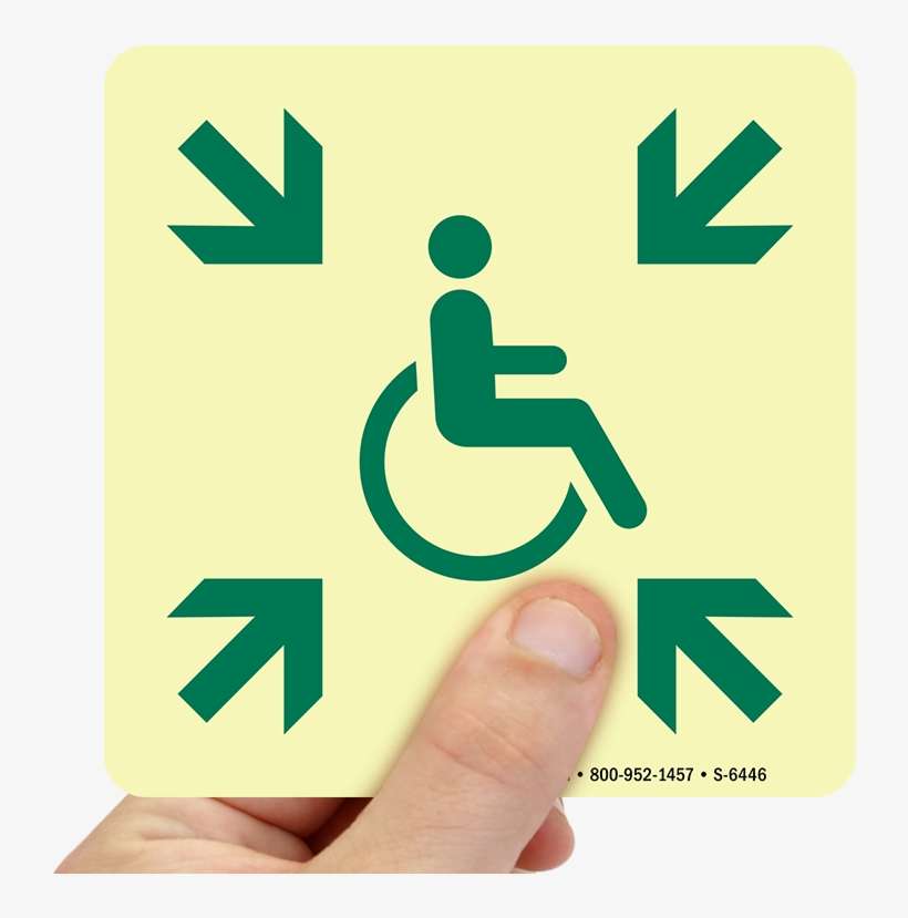 Glowsmart™ Directional Exit Sign, Handicap Area Sign - Assemble Point ...