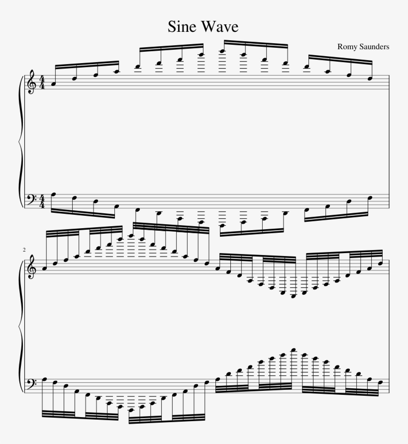 Sine Wave Sheet Music Composed By Romy Saunders 1 Of - Diagram PNG ...