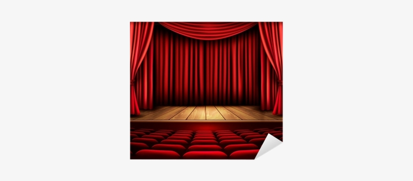 Cinema Or Theater Scene With A Curtain - Stage PNG Image | Transparent ...