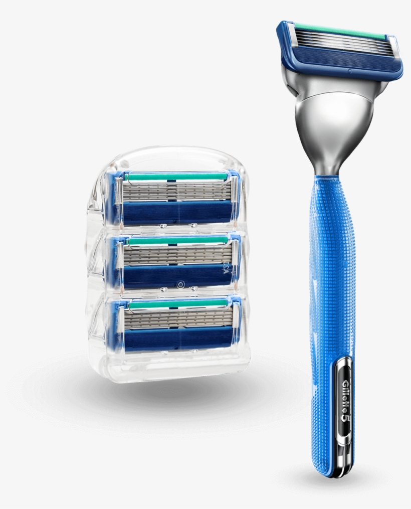 4 Gillette5 Razor Blade Cartridges Handle Included - Gillette Razor New ...