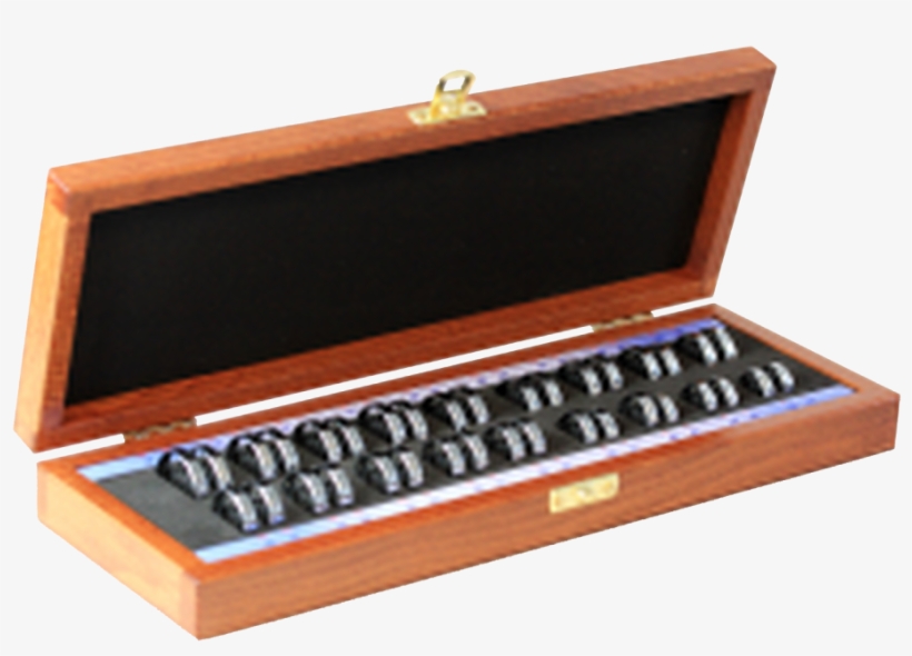 Ring Gauge Set In A Wooden Box, Half Round On The Inside - Ring Gauge ...