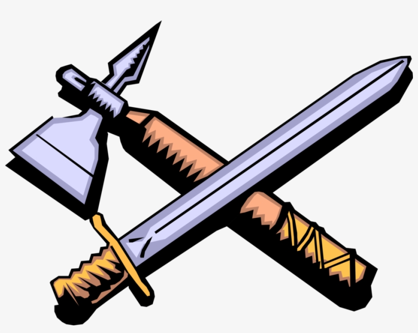 Vector Transparent Medieval Sword And Image Illustration - Cartoon ...