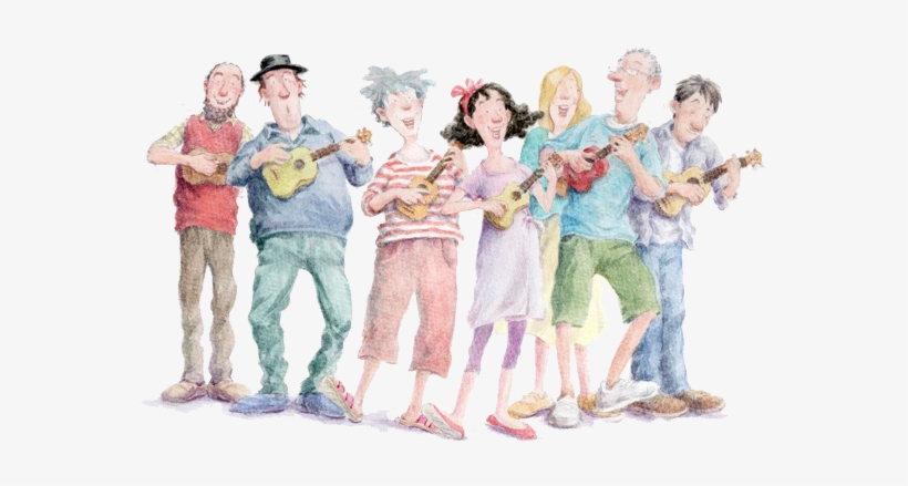 Market Inn Strummers - Ukulele Band Cartoon PNG Image | Transparent PNG ...