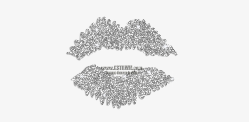 Bling Kiss & Lips Hotfix Glitter Iron-on Transfer Motif - Silver ...