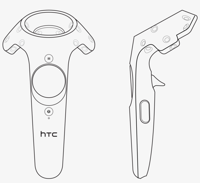 Vive Controllers Technical Drawing White Blank - How-to PNG Image ...