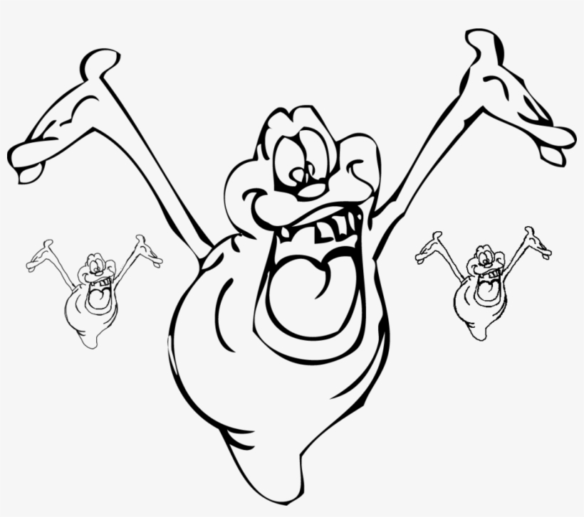 Slimer Drawing - Slimer Ghostbusters Black And White PNG Image ...