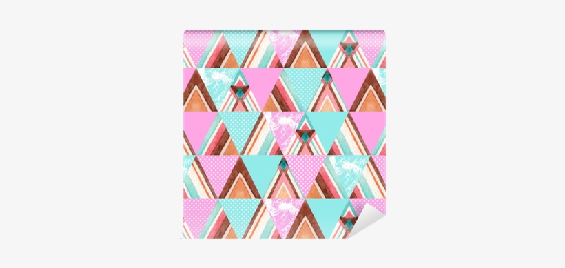 Abstract Watercolor Ornate Triangles Seamless Pattern - Ornament PNG ...