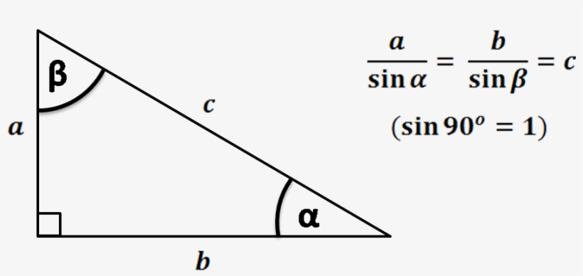 Apply The Law Of Sines Or Trigonometry To Find The - Right Triangle PNG ...