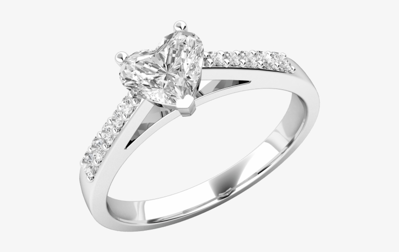 Diamond Heart Ring - Love Heart Engagement Rings PNG Image ...