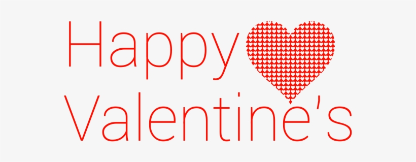 Happy Valentine's Modern Text Red Heart Png - Valentine's Day PNG Image ...