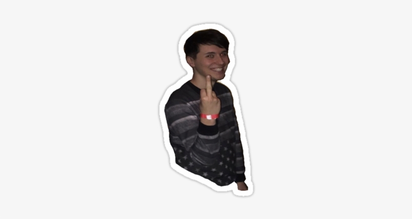 Elegant Cards Meme Dan Howell Flipping You Off Stickers - Dan Howell ...
