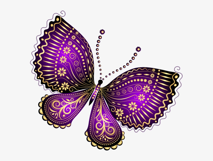 Purple And Gold Butterfly PNG Image | Transparent PNG Free Download on ...