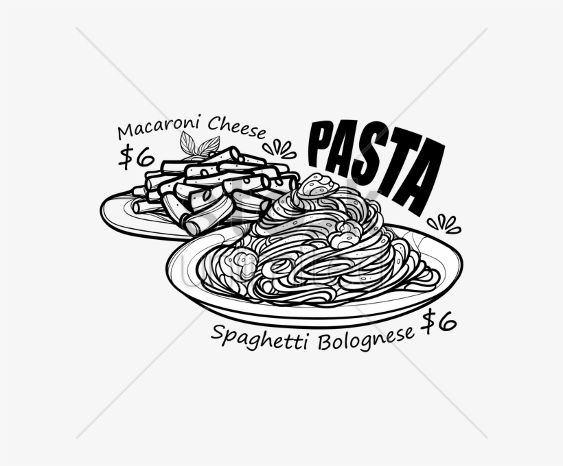 Pasta Menu Title With Price Vector Image - Pasta Vector Png PNG Image ...