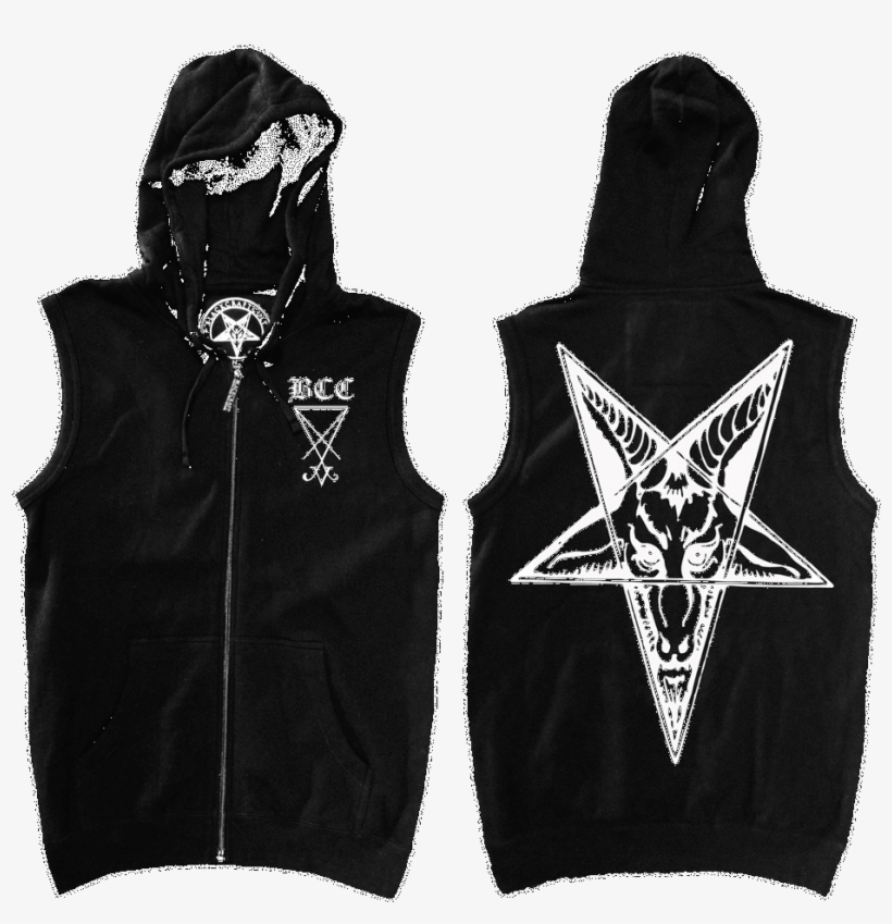 Baphomet -sleeveless Zip Up Hoodie - Love Satan PNG Image | Transparent ...
