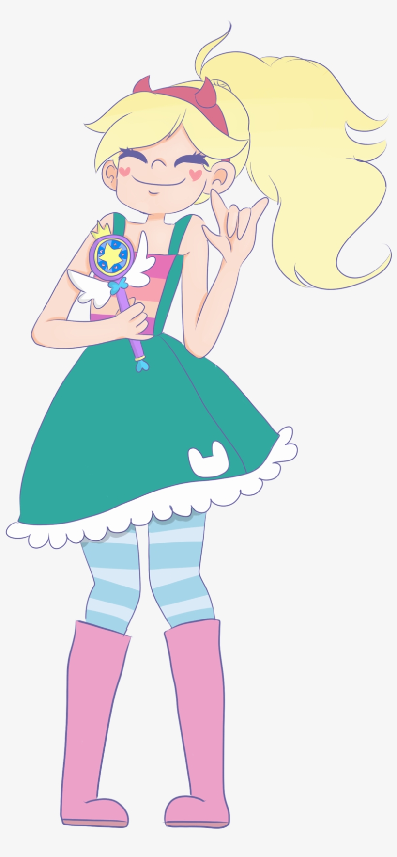 Ponytail Clipart Cute Star - Star Butterfly Deviantart Ponytail PNG ...