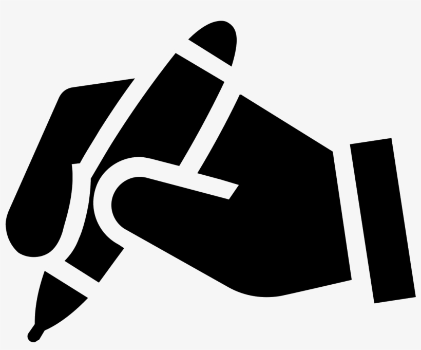Hand With Pen Filled Icon - Иконка Рука С Ручкой PNG Image ...