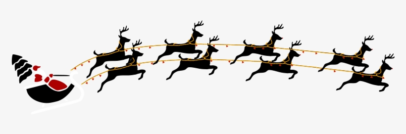 Download Santa And Reindeer Flying Png - Red Santa And Reindeer Clipart ...