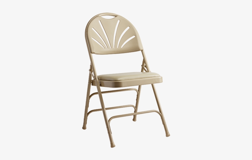 Samsonite 3000 Series Beige Fan Back Padded Folding - Folding Chair Fan ...