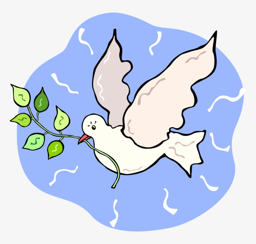 Vector Illustration Of Dove Of Peace Bird Secular Symbol - Clip Art PNG ...