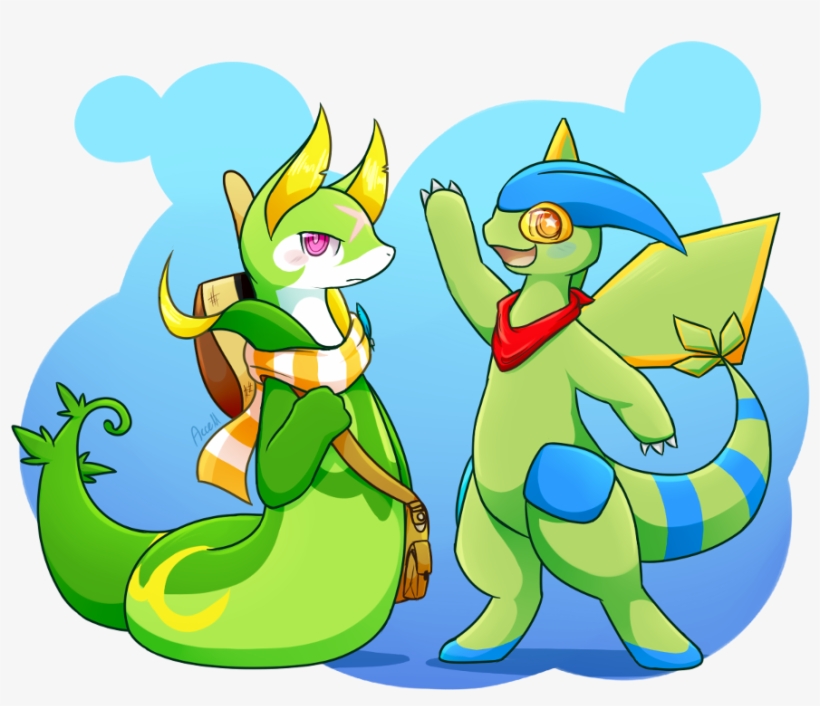 Serperior And Flygon - Cartoon PNG Image | Transparent PNG Free ...