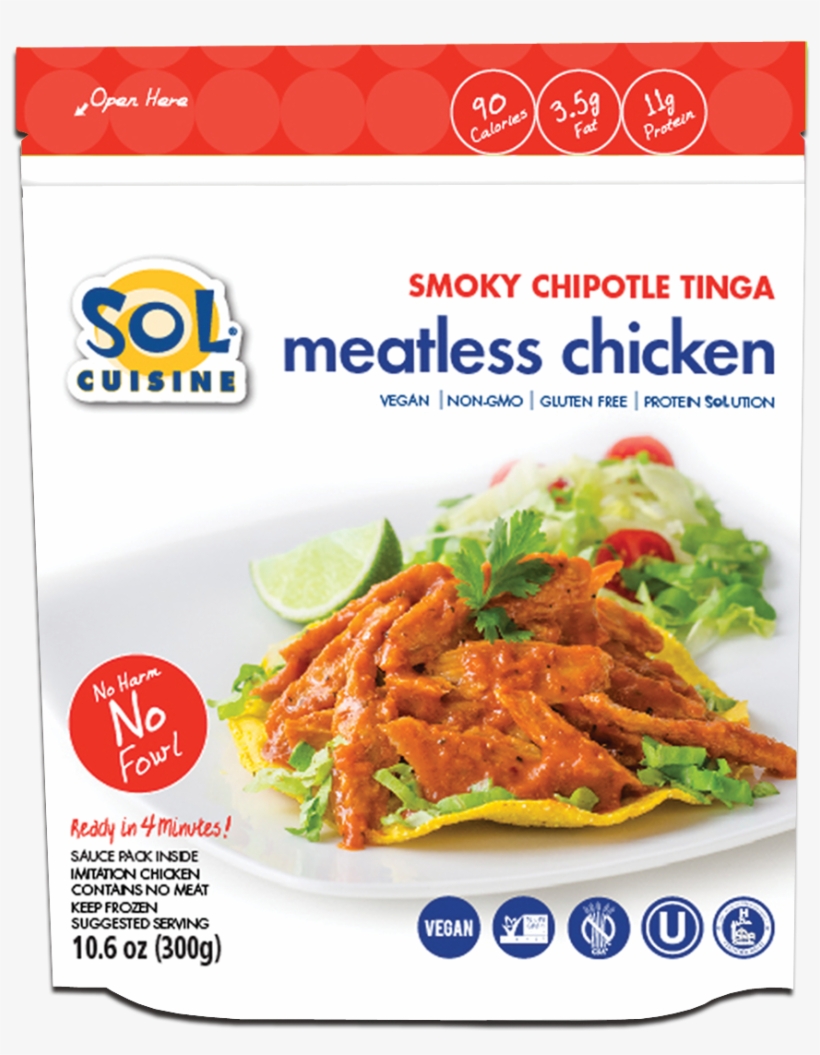 Smoky Chipotle Tinga Meatless Chicken - Sol Cuisine Meatless Chicken ...