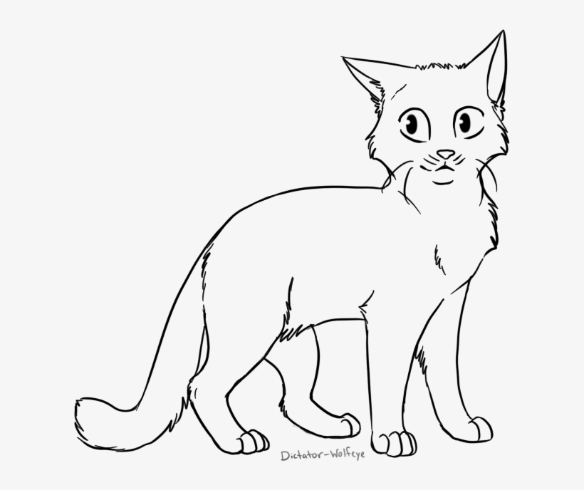 Download Cat Lineart By Dictator-wolfeye On Deviantart - Cat Line Art ...