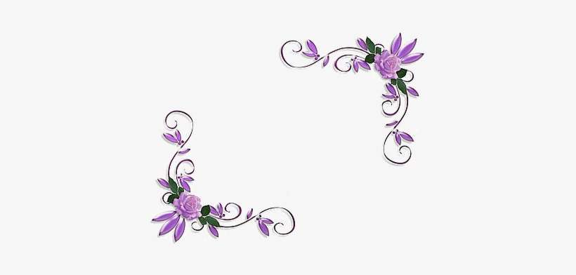 Download Purple Floral Border Png Image - Page Corner Designs Png ...